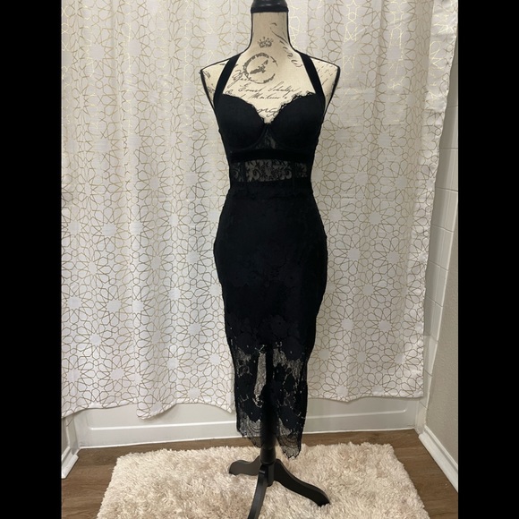 bebe | Skirts | Bene Black Thea Halter Bra Top And Skirt With Border ...